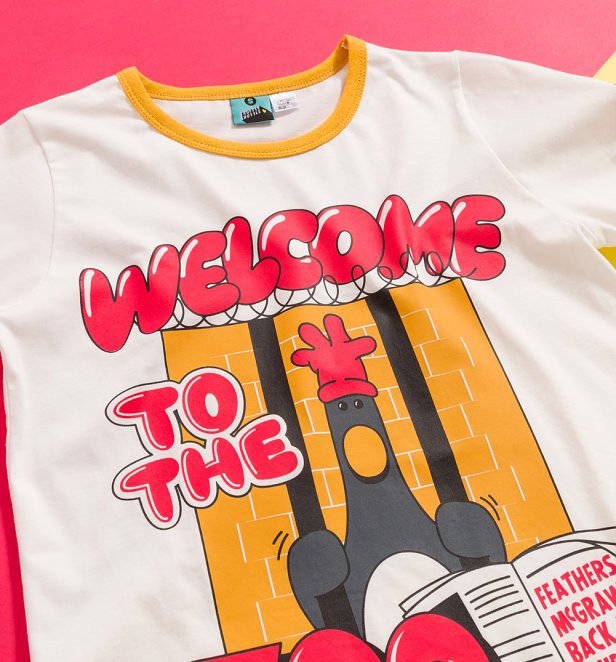 Wallace & Gromit Feathers Welcome To The Zoo Orange Ringer T-Shirt