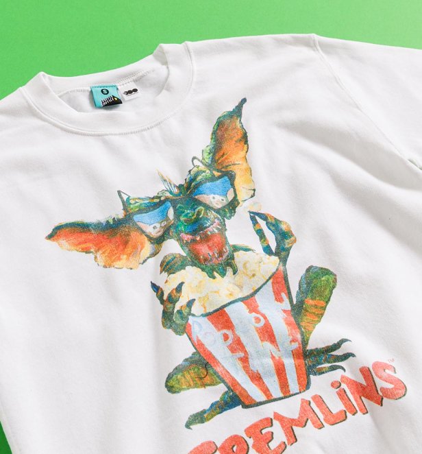 Gremlins Popcorn Time White Sweater