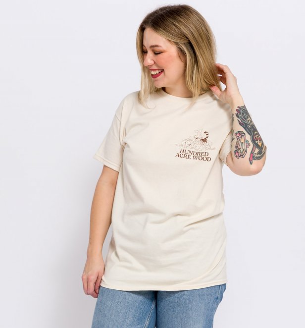 Disney Winnie The Pooh Hundred Acre Wood Map Natural T-Shirt With Back ...