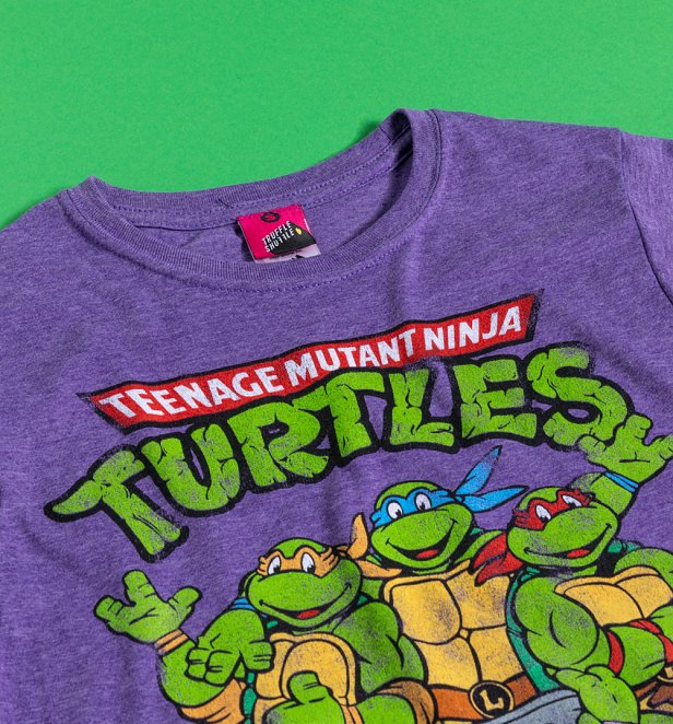 Women's Teenage Mutant Ninja Turtles Classic Purple Marl Fitted T-Shirt