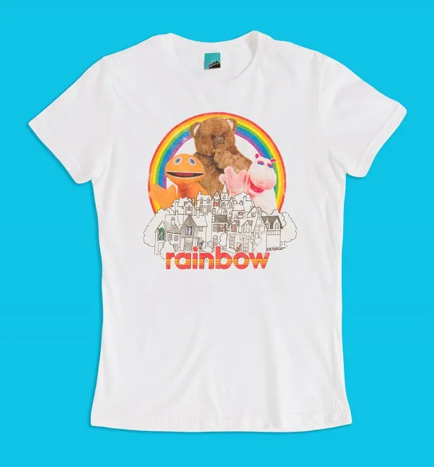 Womens' Rainbow Zippy Bungle And George Fitted Natural T-Shirt