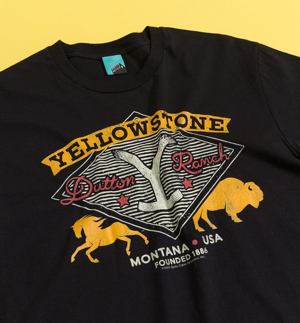 Yellowstone Dutton Ranch Brand Black T-Shirt