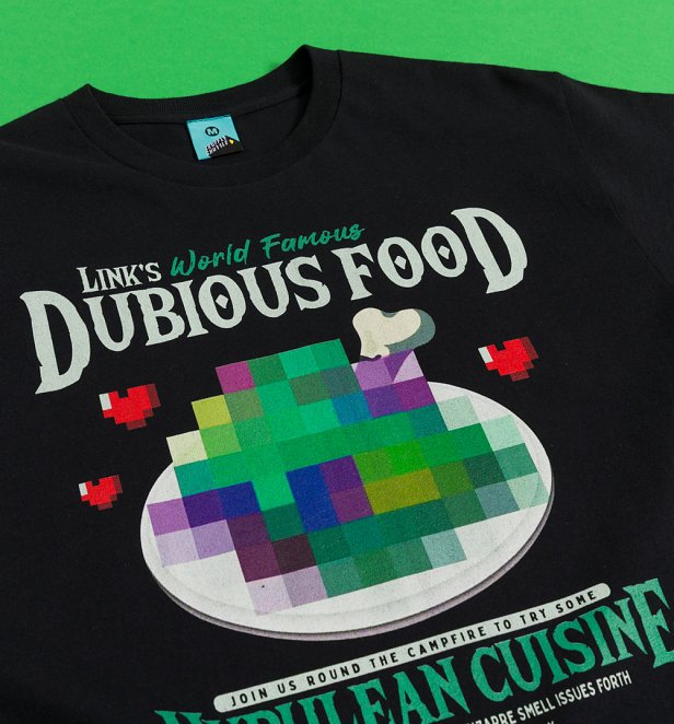 The Legend Of Zelda Inspired Dubious Food Black T-Shirt